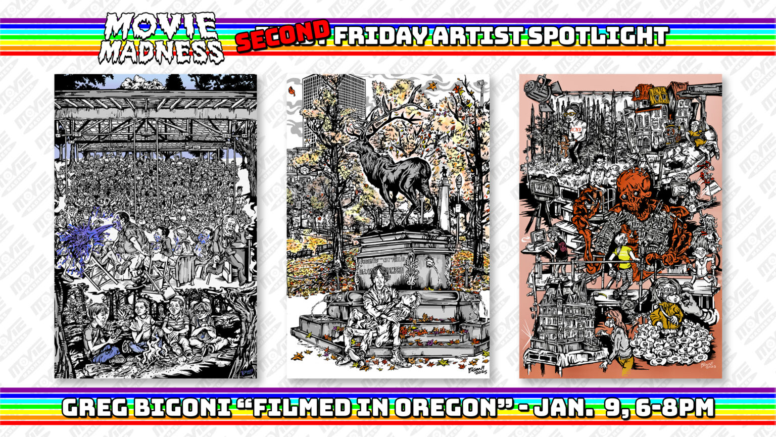 Greg Bigoni "FILMED IN OREGON" Artist Spotlight - Movie Madness